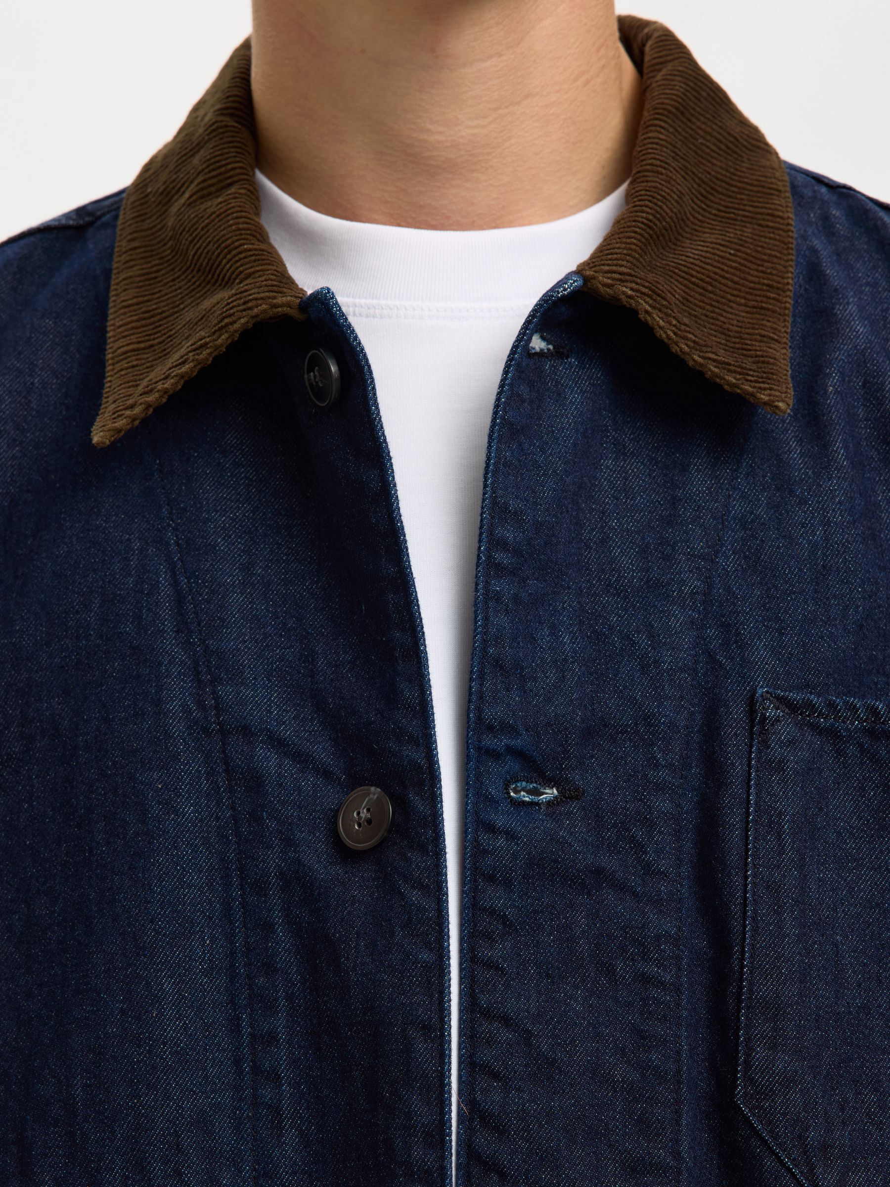 REGULAR FIT DENIM JACKET | Blue | Selected