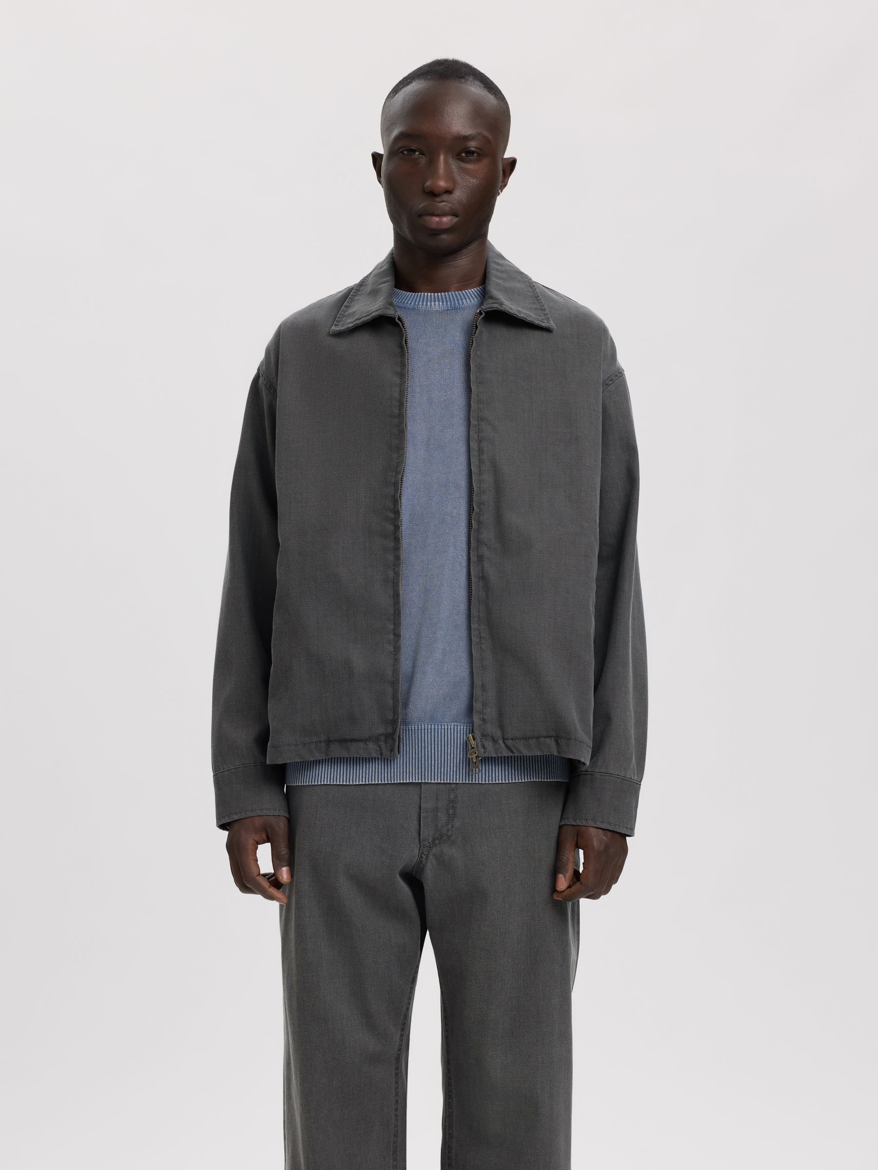 SELVEDGE DENIM JACKET | Grey | Selected