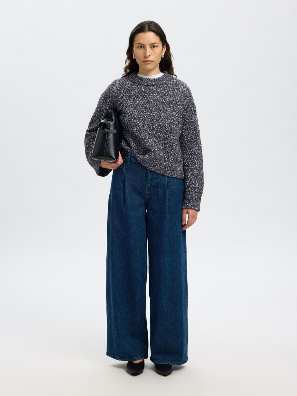 WOOL BLEND PULLOVER | Blue | Selected