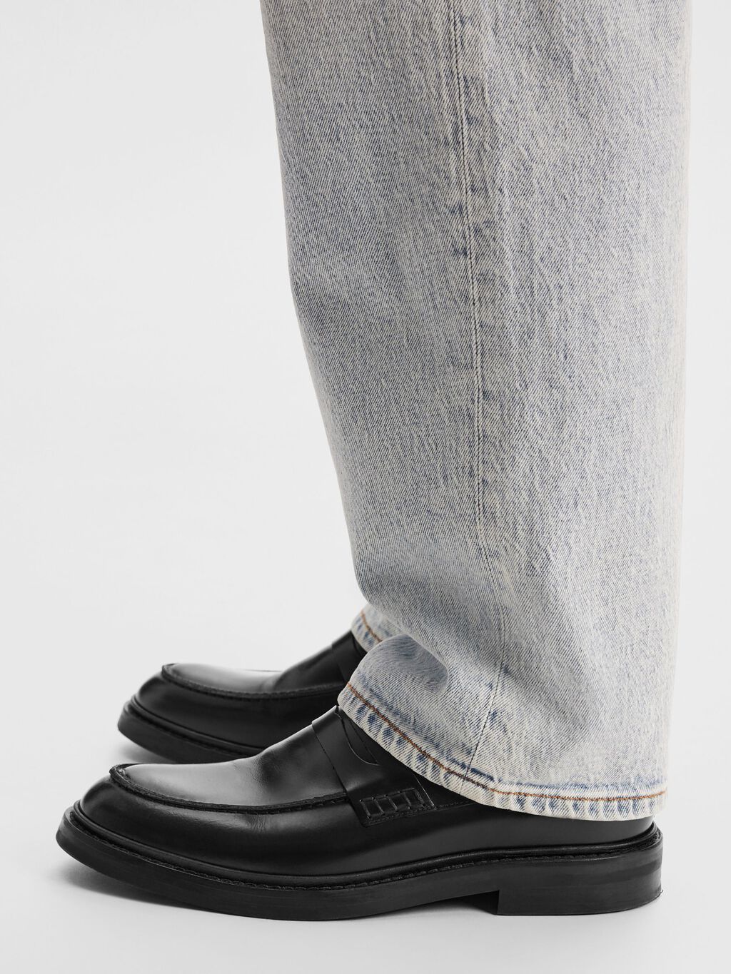 LEATHER LOAFERS | Black | Selected