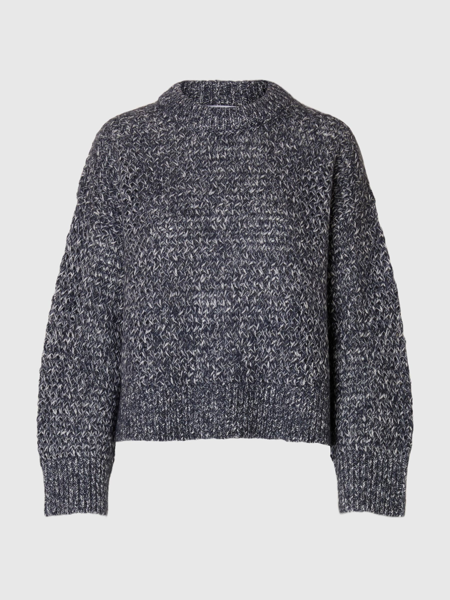 WOOL BLEND PULLOVER | Blue | Selected