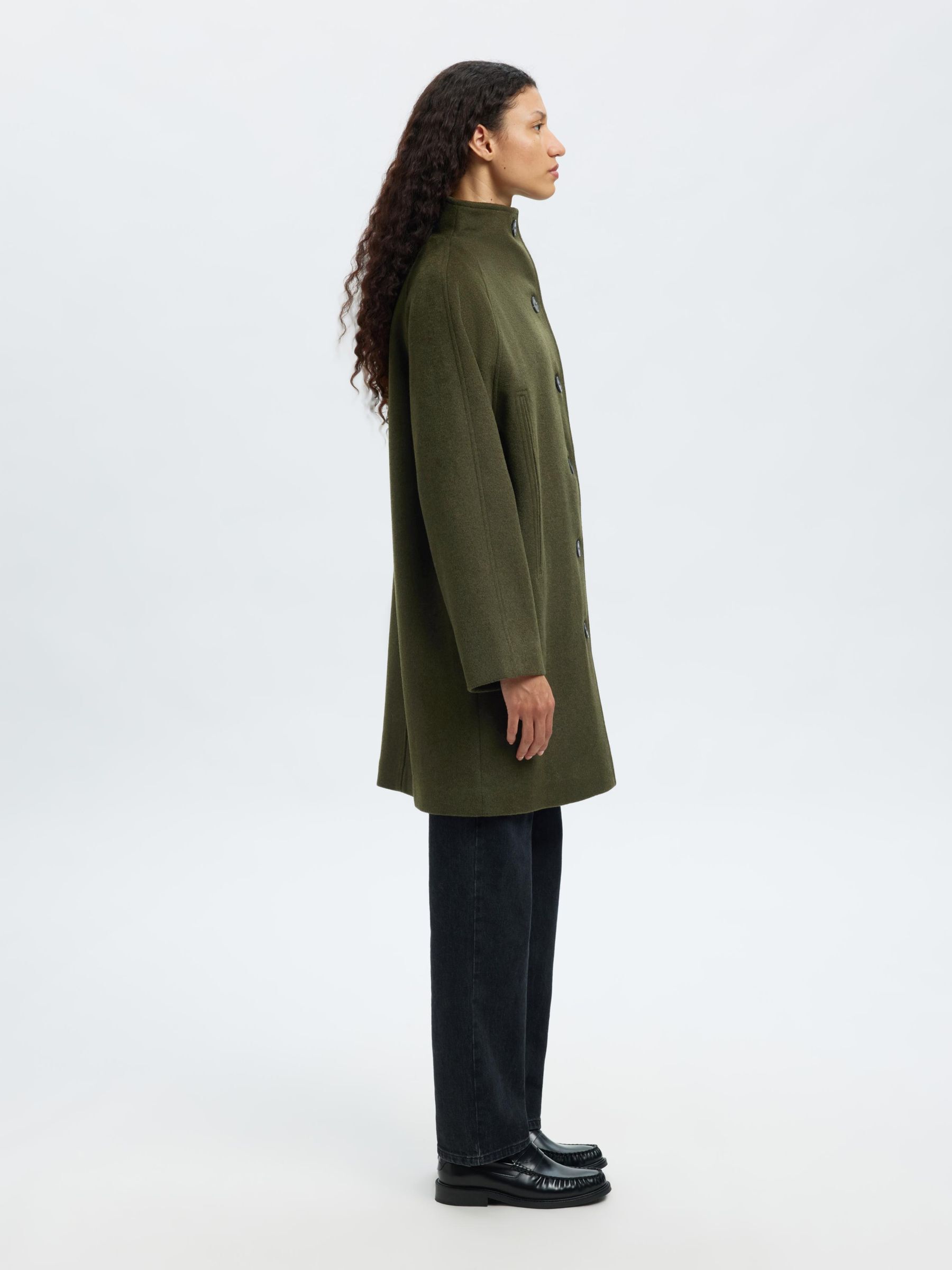 ULDBLANDING FRAKKE | Grøn | Selected