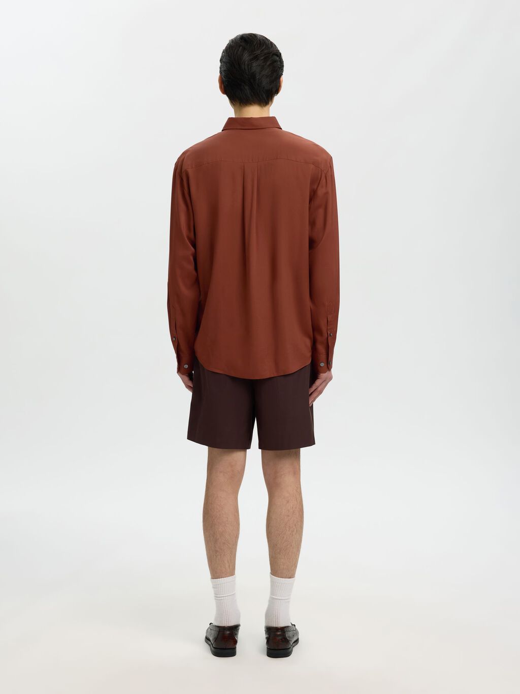 RELAXED FIT LANGARMHEMD | Rot | Selected