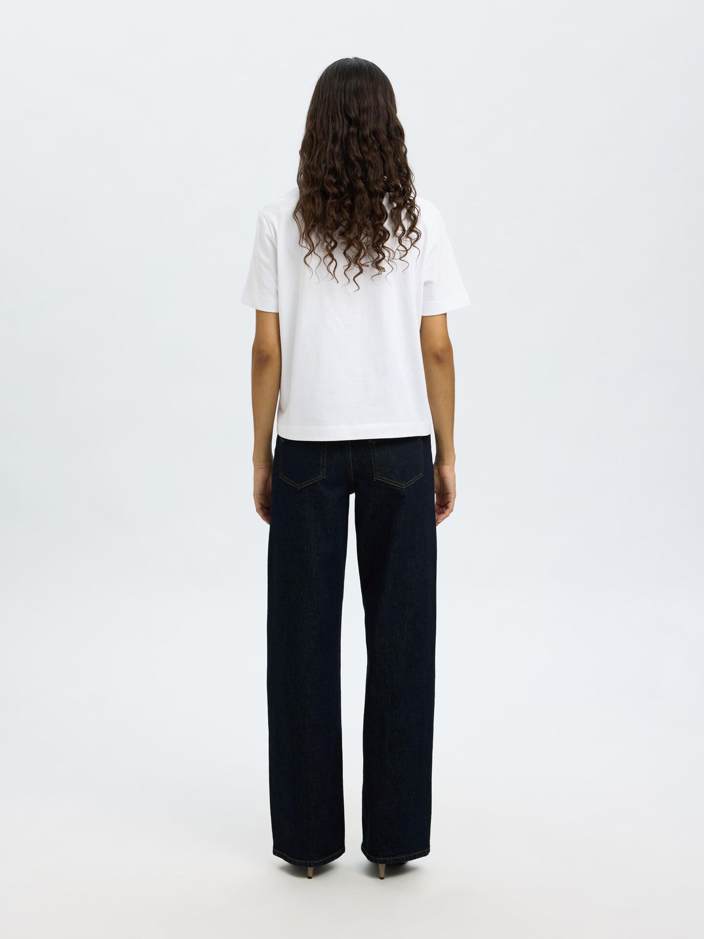HOOG GETAILLEERD WIDE LEG JEANS | Blauw | Selected