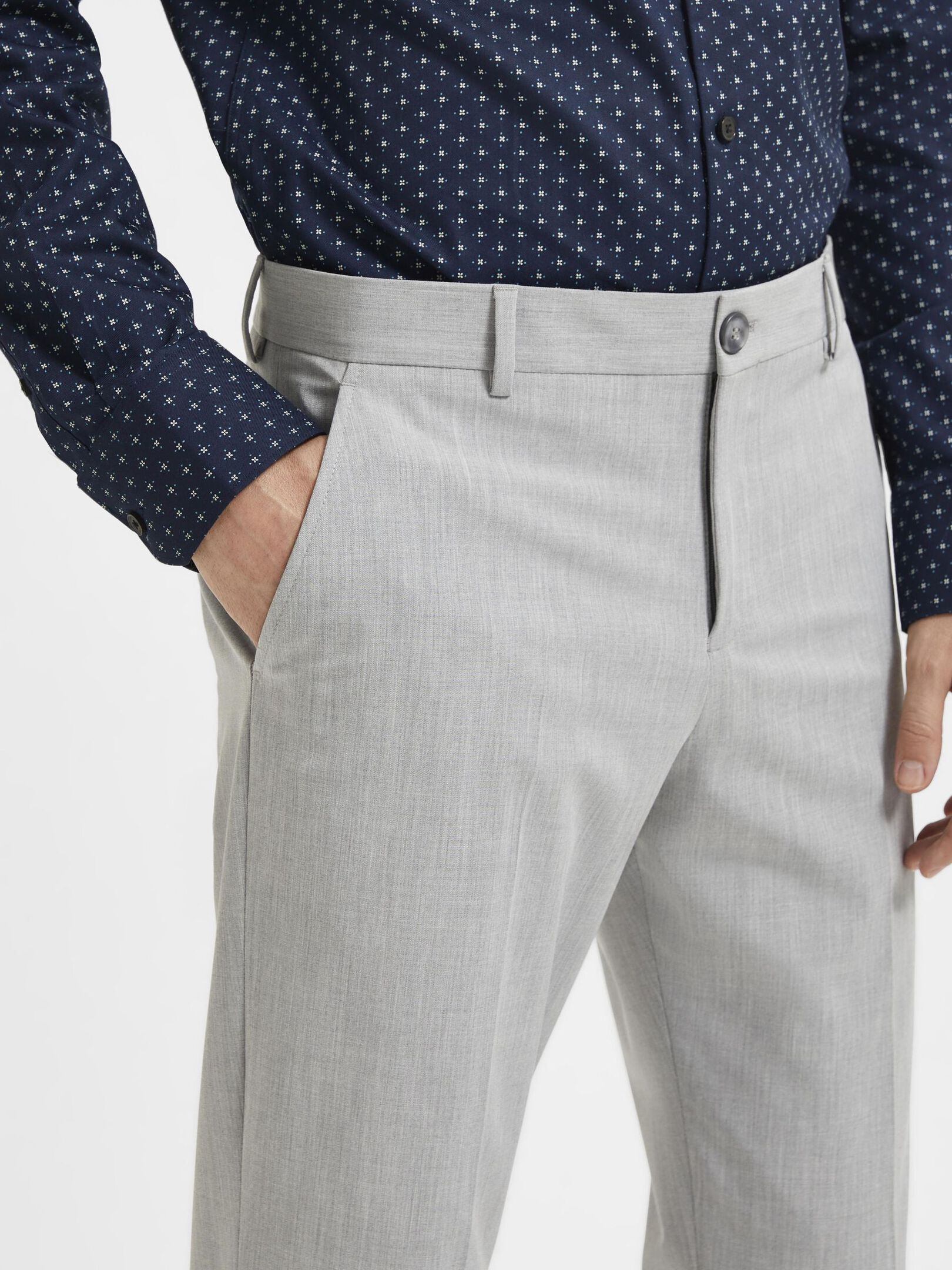 175 SLIM FIT TROUSERS | Grey | Selected