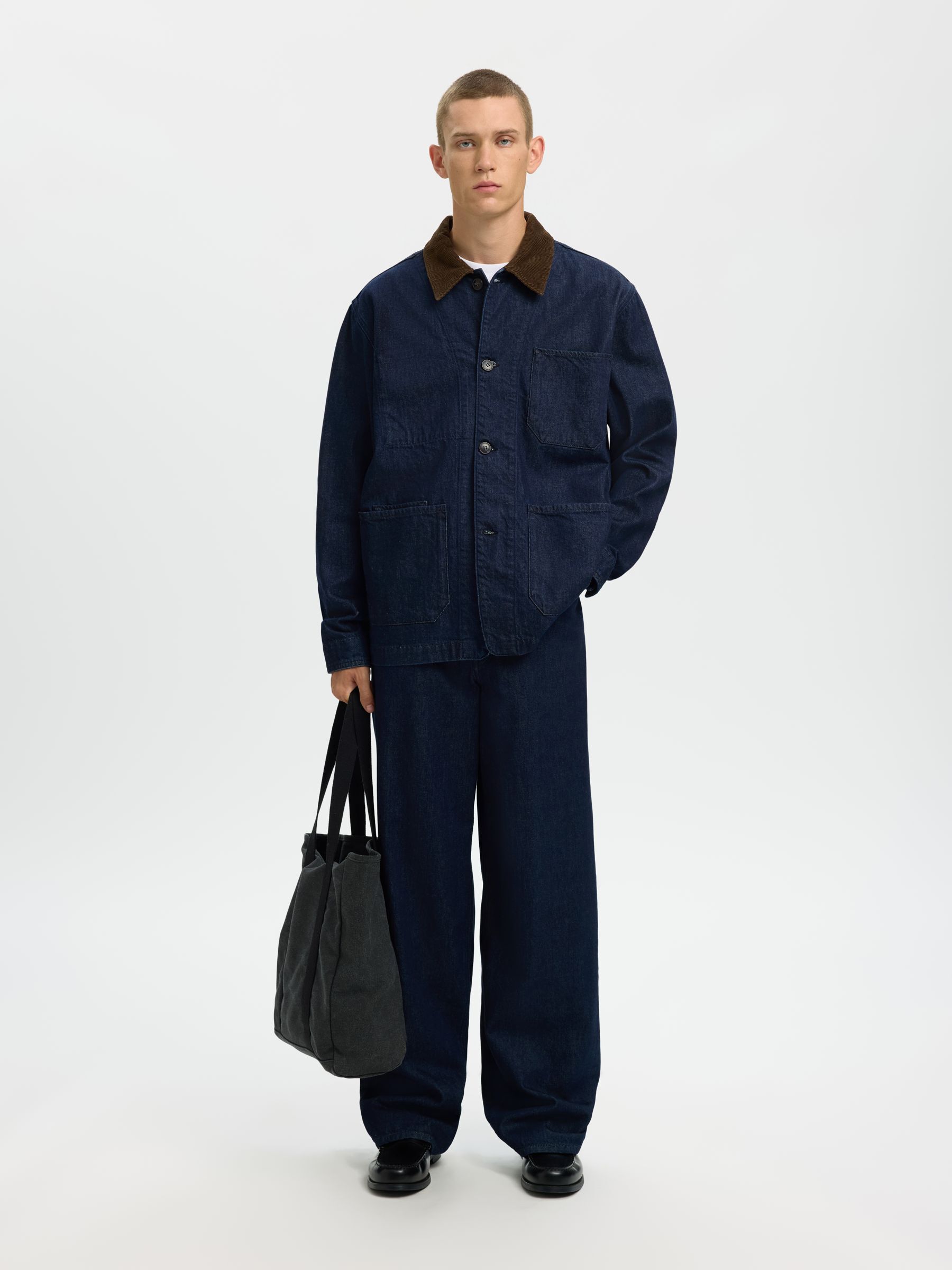 REGULAR FIT DENIM JACKET | Blue | Selected